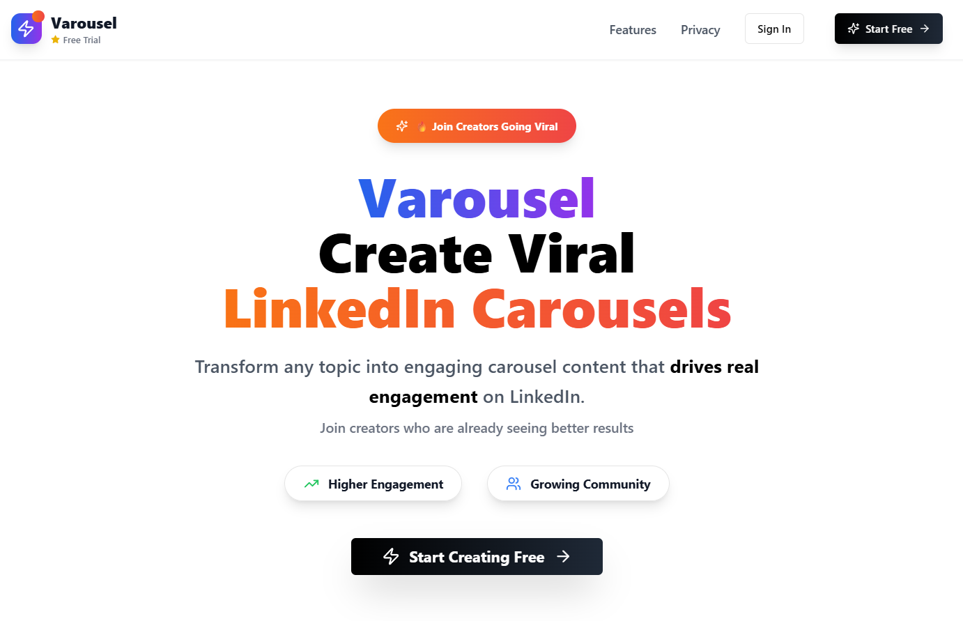 Create Viral LinkedIn Carousels with AI | Varousel